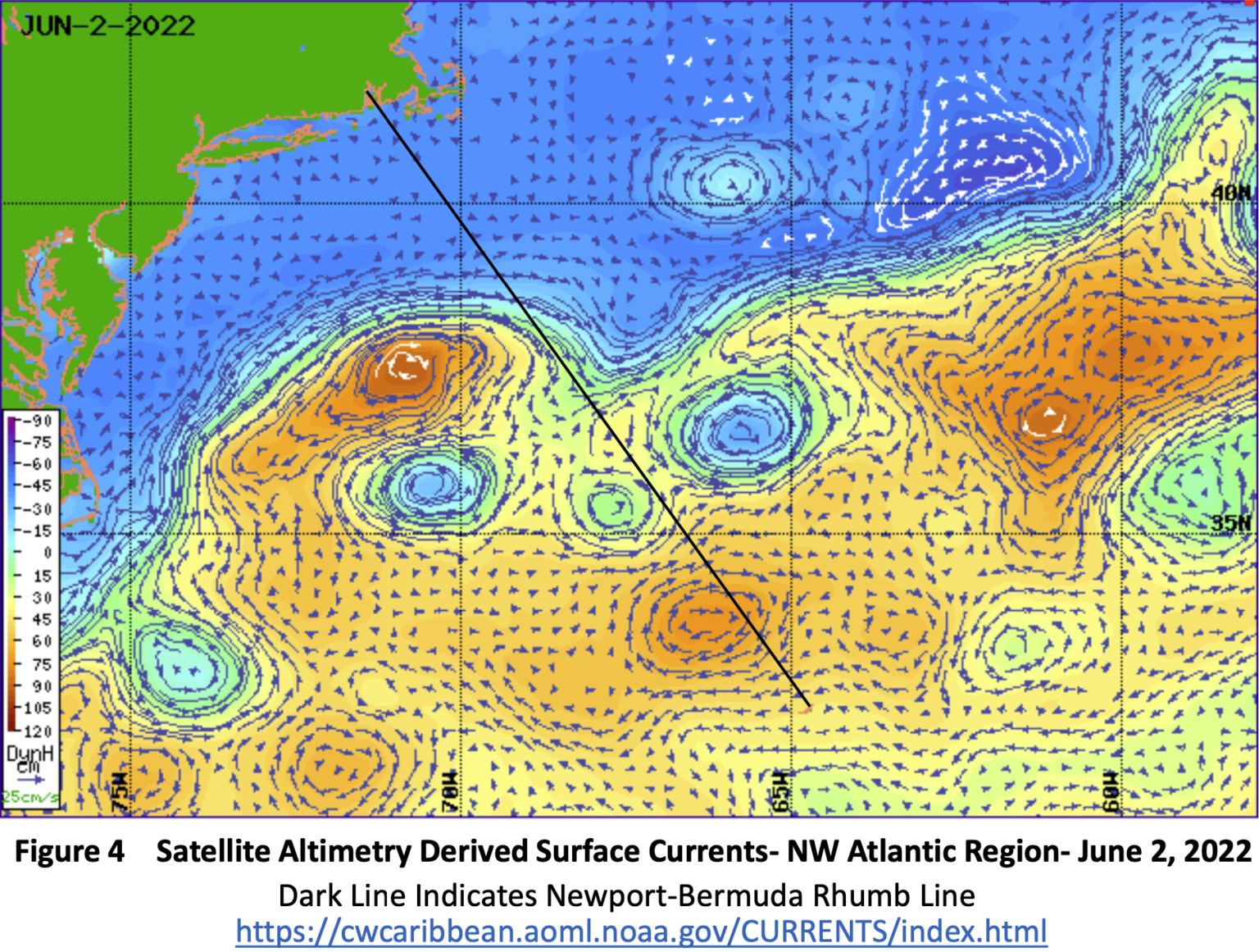 2022 Gulf Stream Analysis Near Newport Bermuda Rhumb Line, June 3rd ...